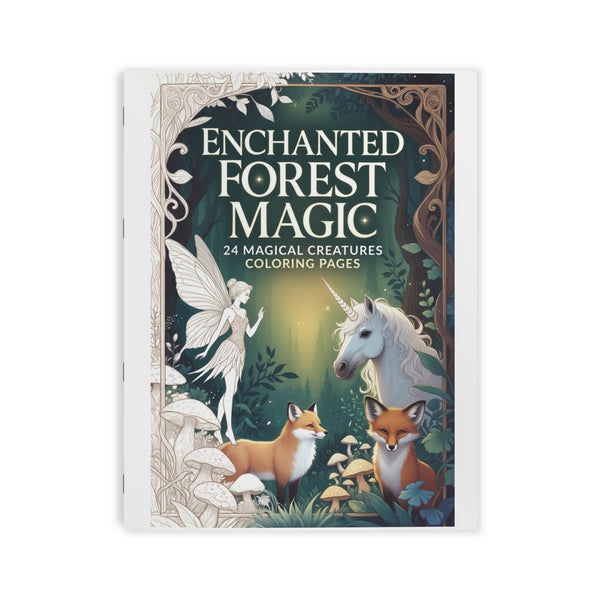 Enchanted Forest Magic Coloring Book — 24 Magical Creatures Coloring P ...